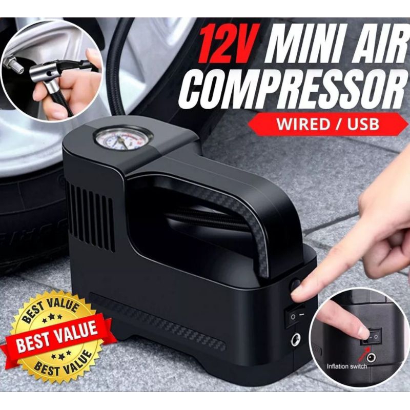 Pam Angin Elektrik Mini Pelbagai guna Berkuasa 12V | Shopee Malaysia