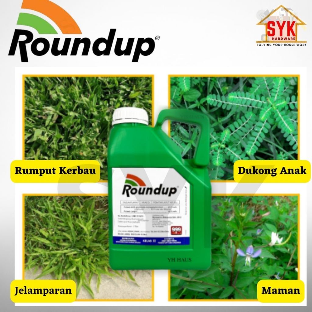 SYK Roundup 4 Liters Glyphosate 41% Racun Rumput Rumpai Racan Lalang ...