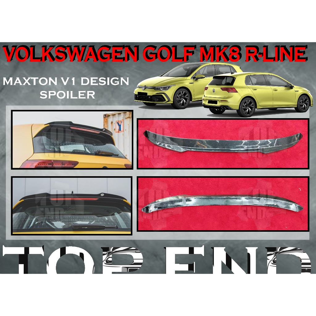 VOLKSWAGEN GOLF MK8 TSI/R LINE MAXTON V1 STYLE SPOILER (MAXTON V1) REAR ...