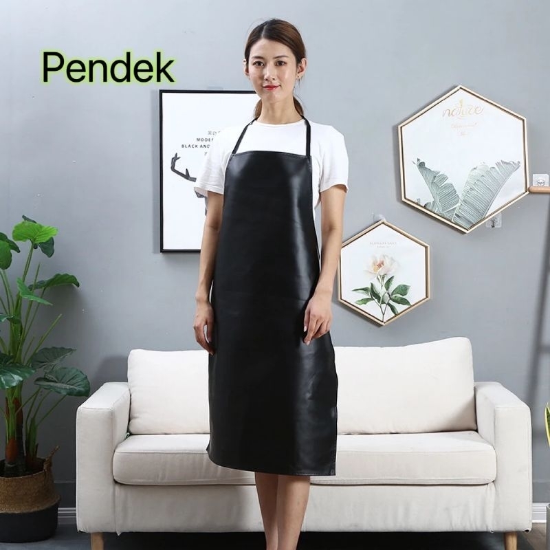 PU Leather apron 80cm black,tebal 120gm& 120cm black color 200gm, extra ...