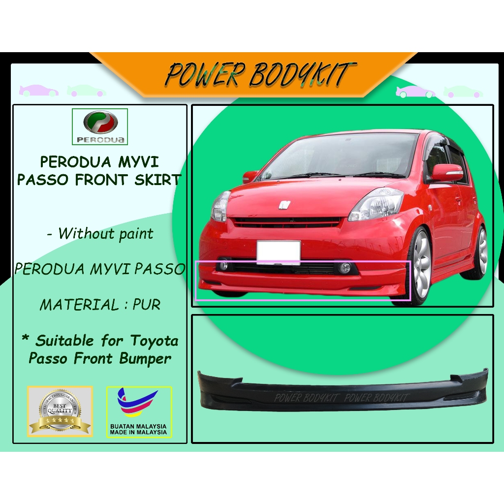Perodua Myvi 2005 Passo Front Skirt Material Fiber (FRP) | Shopee Malaysia