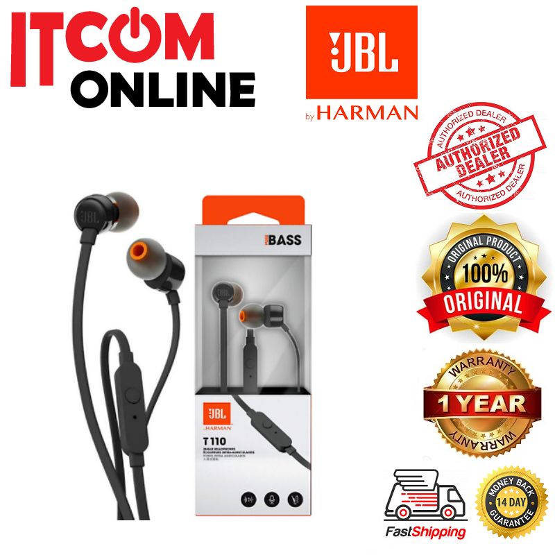 JBL PURE BASS T110 WIRED EARSET MANY COLOR | Shopee Malaysia