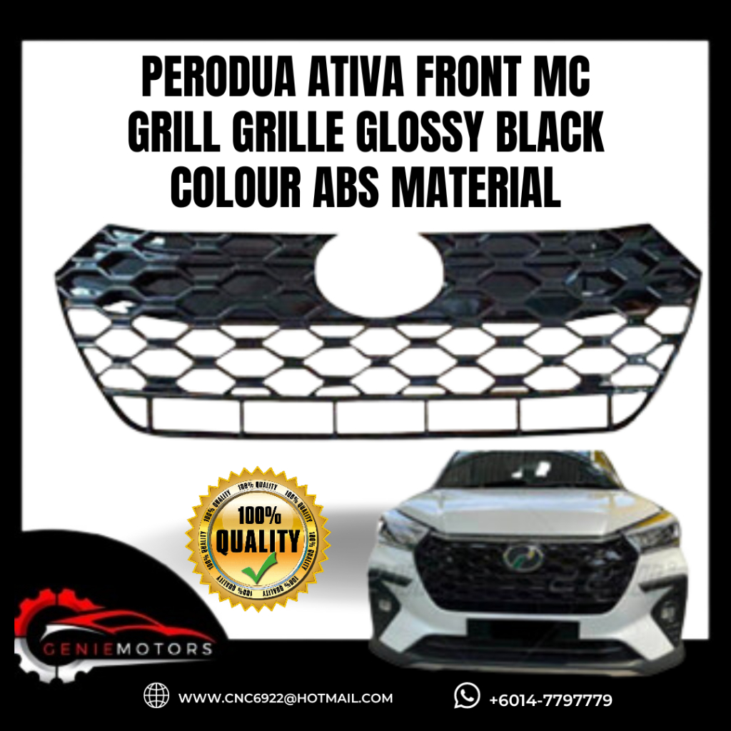 PERODUA ATIVA FRONT MC GRILL GRILLE GLOSSY BLACK COLOUR ABS MATERIAL ...