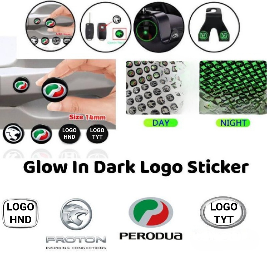 1pcs 14mm DIY Luminous Car logo Sticker car key badge, car remote key ...