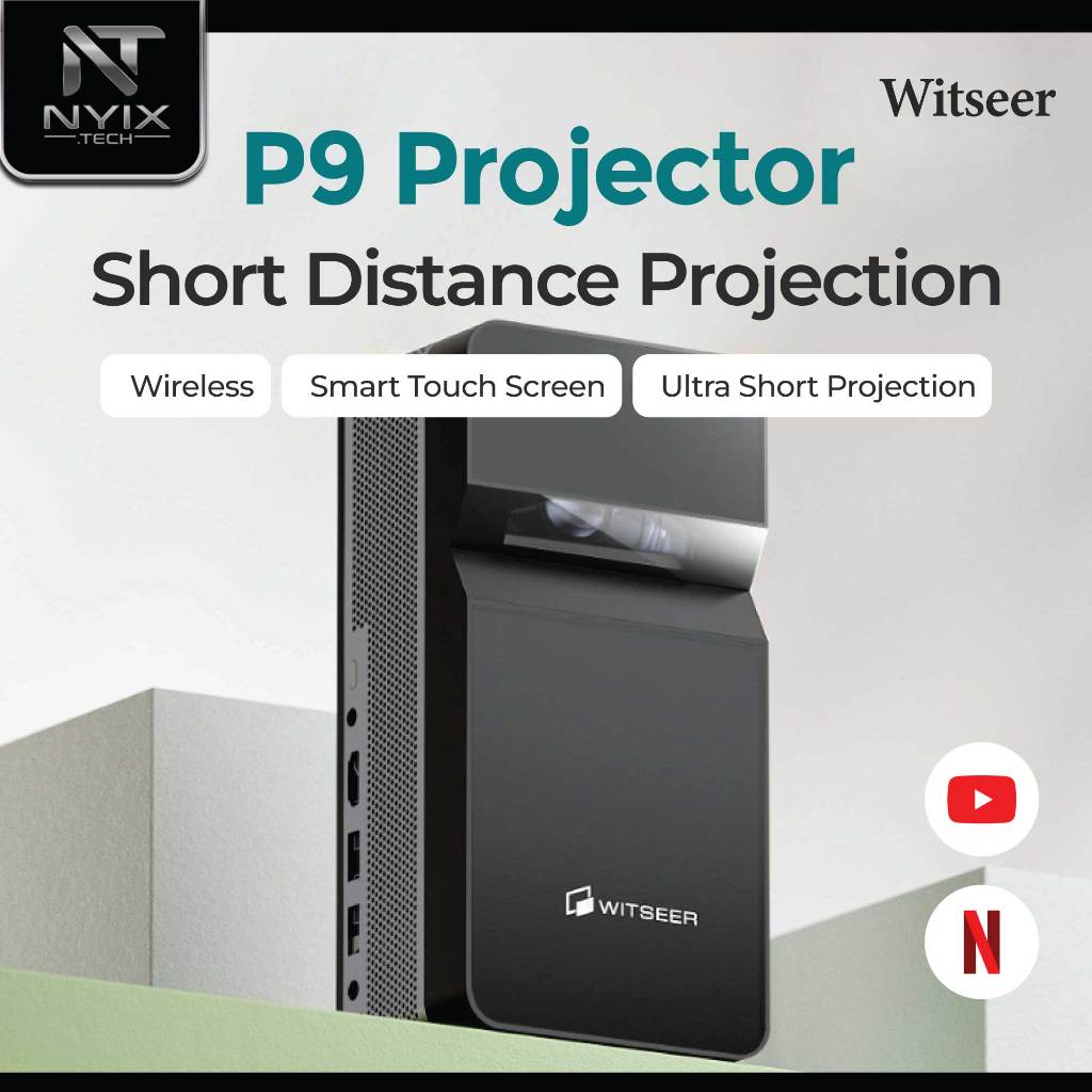 Witseer P9 Wireless Projector Touch Screen 1080P 4K Mini Portable Small ...