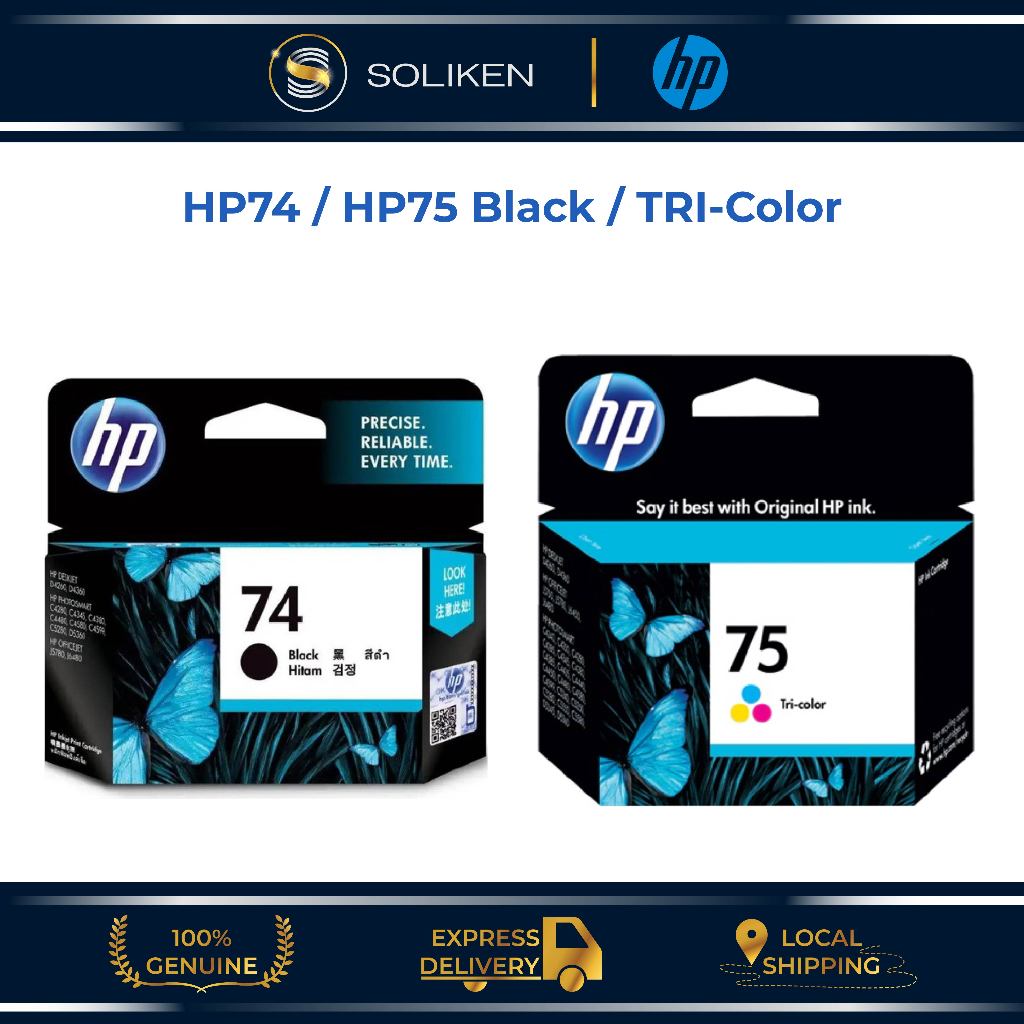 HP 74 / HP 75 BLACK/TRI-COLOR INKJET PRINT CARTRIDGE [100% ORIGINAL] HP74 HP75 | Shopee Malaysia
