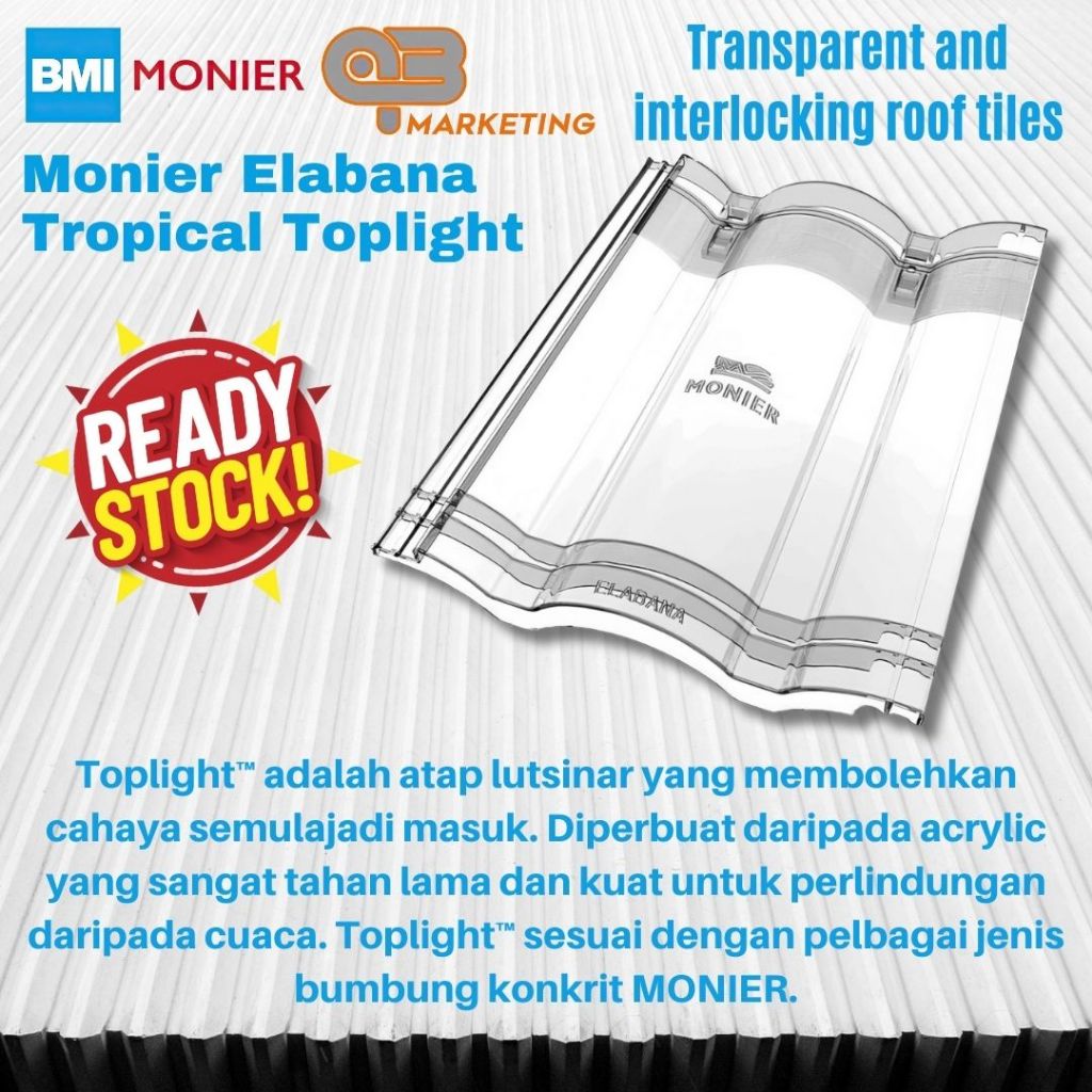Monier Elabana Tropical Toplight Transparent Roof Acrylic - Genting ...