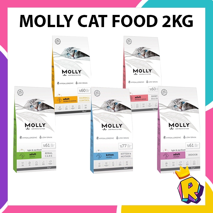 Molly Super Premium Cat Food / Molly Makanan Kucing 2KG original pack ...