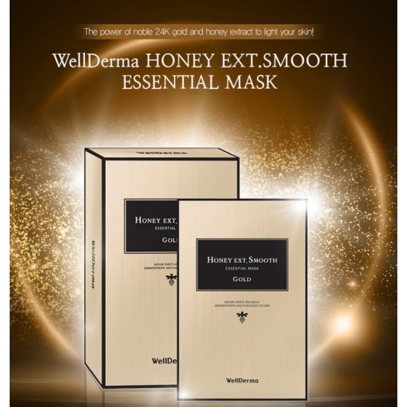Wellderma Honey Ext. Smooth Essential Gold Mask 10pcs | Shopee Malaysia