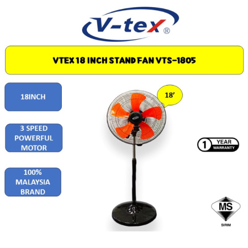18” Metal V-TEX Stand Fan/ Kipas Besi/ Kipas Berdiri | Shopee Malaysia