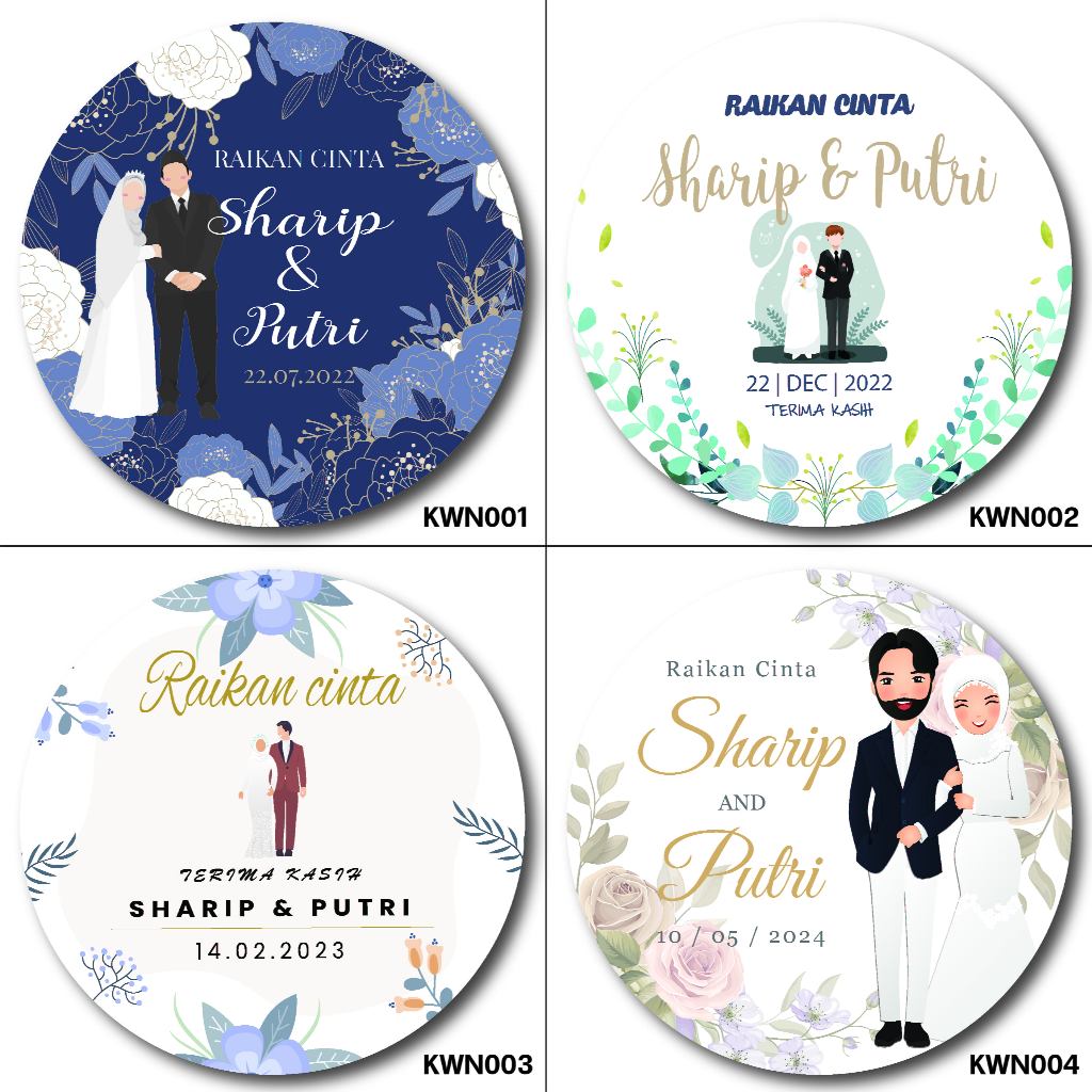 100PCS STICKER KHAWIN, GOODIES, DOORGIFT MAJLIS | Shopee Malaysia