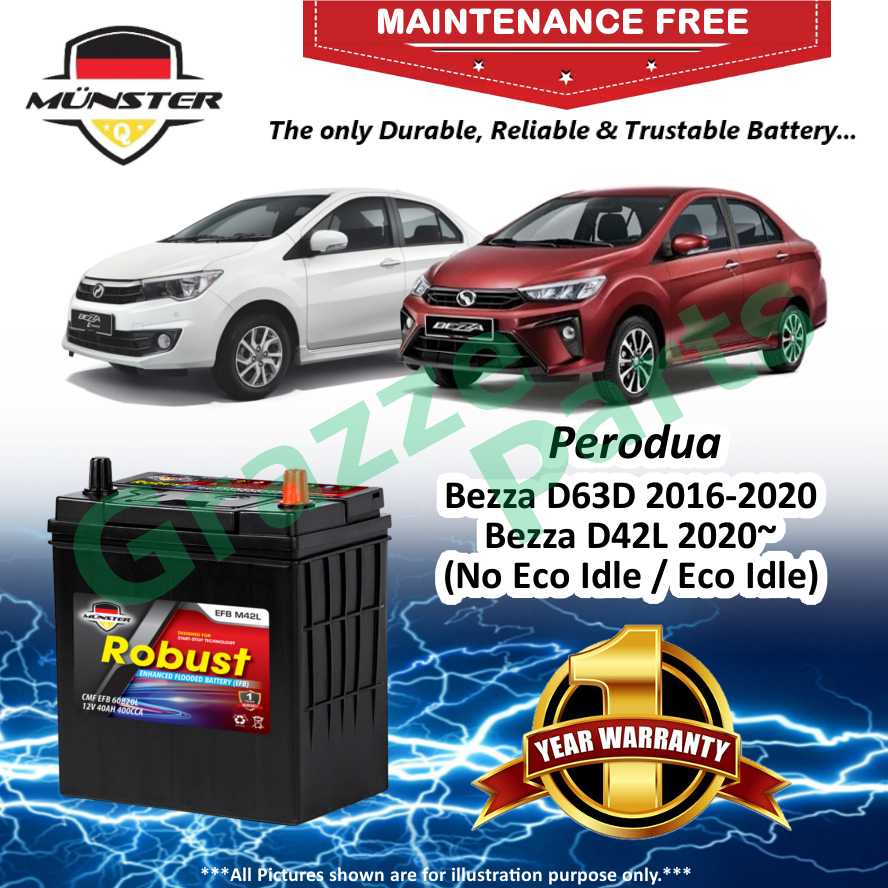 Münster Robust MF CMF EFB Car Battery Bateri Kereta Perodua Bezza 1.0 1 ...