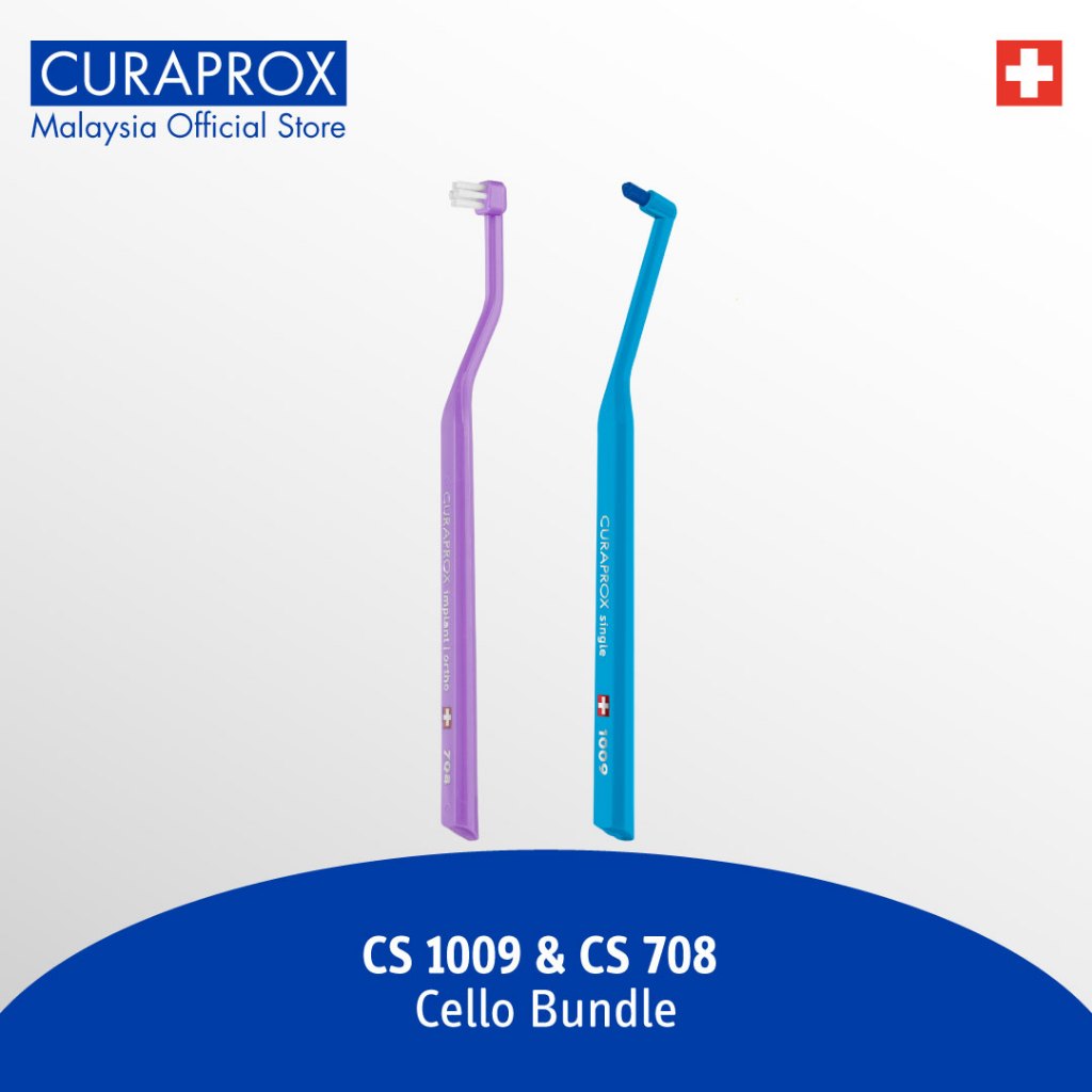 CURAPROX CS1009 Single Tuft & CS708 Implant/Ortho Toohtbrush Cello ...
