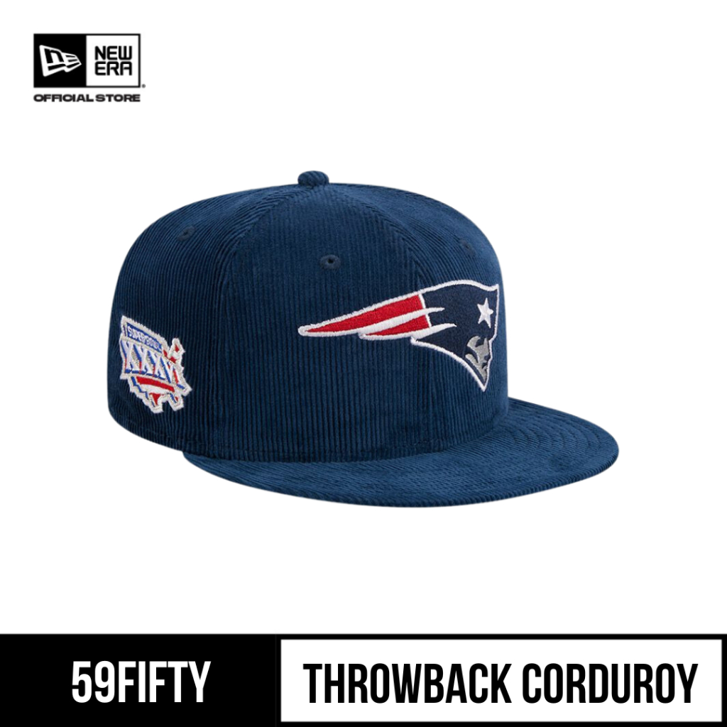 New Era 59FIFTY New England Patriots Throwback Corduroy Blue Fitted Cap ...