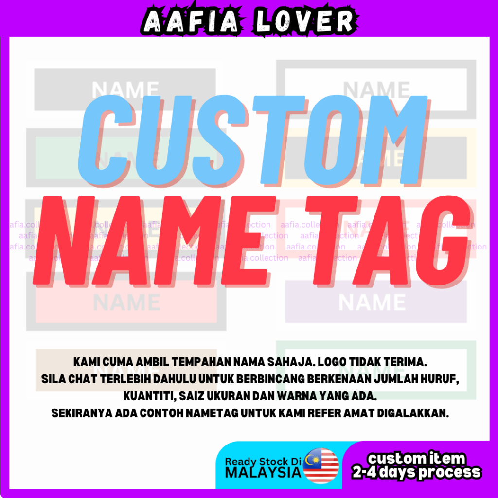 Name Tag Sulam Custom Size | Shopee Malaysia