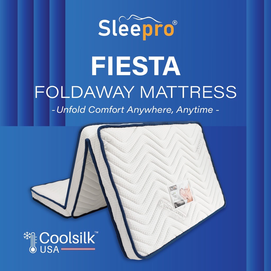 Sleepro Fiesta Foldaway | 4-inch HDR Responsive Natural Eco Latex Trifold Mattress | CoolSilk ...