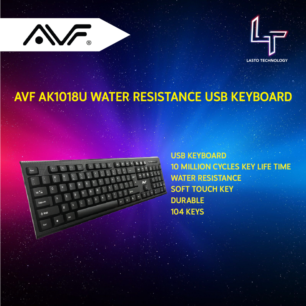 AVF AK1018U Water Resistance USB Keyboard | Shopee Malaysia