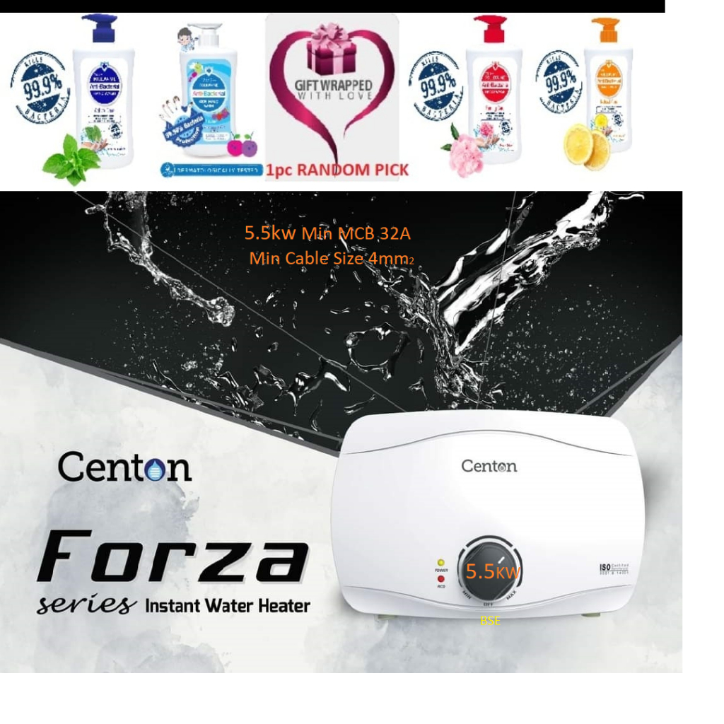 CENTON MULTIPOINT 5.5KW / 7.0 kw FORZA TANKLESS INSTANT WATER HEATER ...