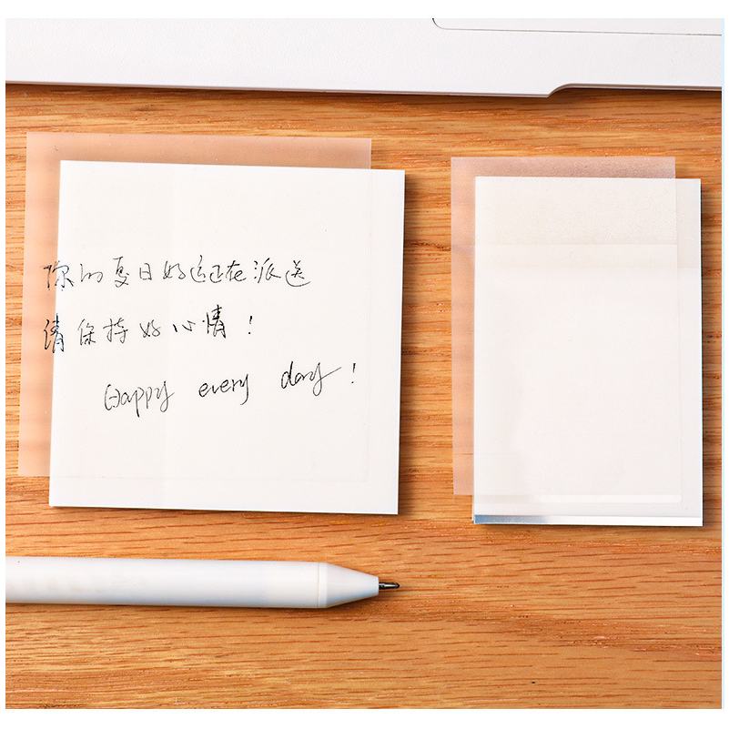Transparent Sticky Note Peel and Stick Note Memo Pads (50's) | Shopee ...