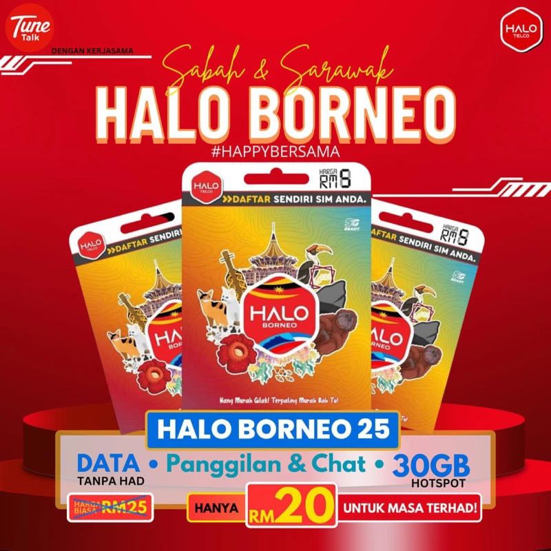 SIMKAD PREPAID HALO BORNEO(KHAS UNTUK SABAH SERAWAK) | Shopee Malaysia
