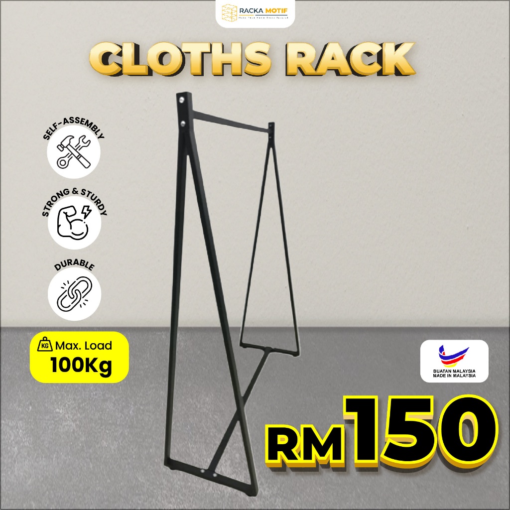 Rack A Motive Cloths Rack 5A/4A Rak Baju Rak Bertingkat Steel Rack Rak ...