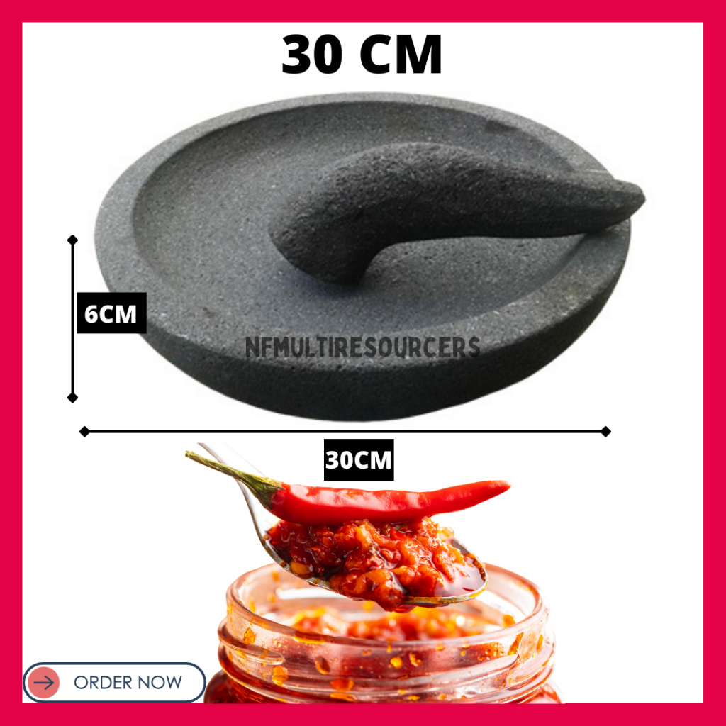 (24CM-30CM) Lesung Batu Gesek Lava Merapi Cobek Ulek Batu Batu Mortar ...
