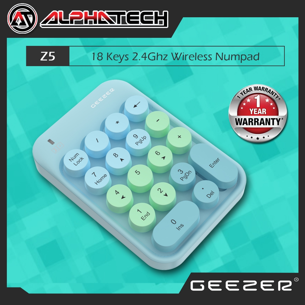 (1 Year Warranty) CLiPtec RZK225 Wireless USB Slim Numeric Keypad ...