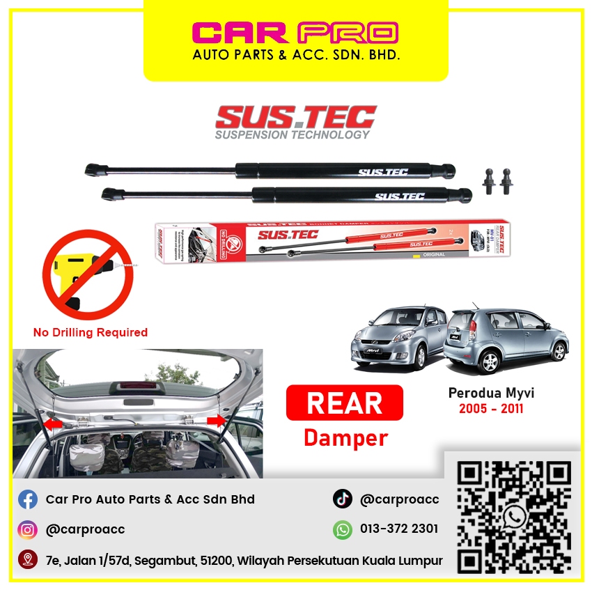 Perodua Myvi 2005 - 2011 REAR BOOT Damper Gas Spring Lifter | Shopee ...
