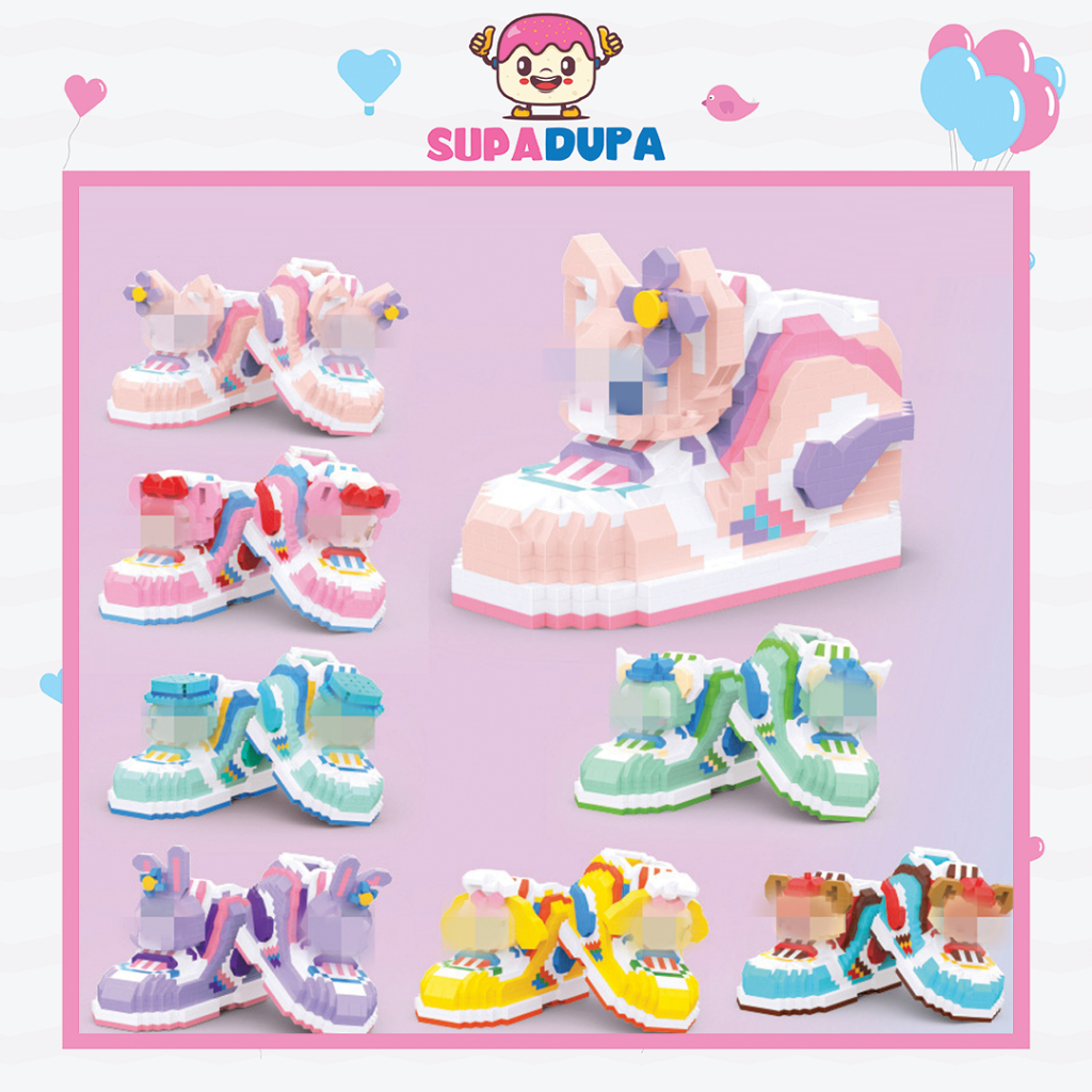 Cute Cartoon Shoe Design Building Blocks Micro Puzzle Nano Cartoon ...