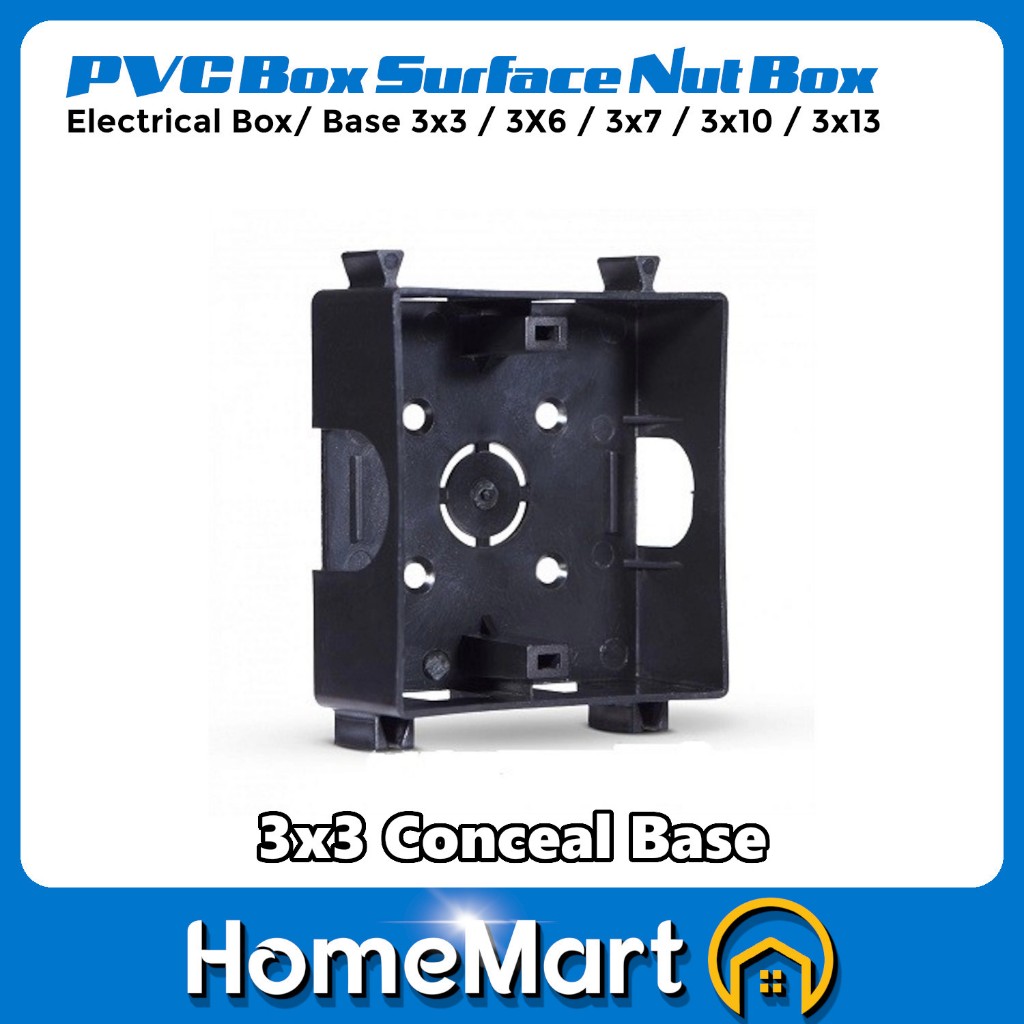 PVC Box Surface Nut Box | Electrical Box | Conceal Base | Wall Switch ...