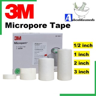 3M Micropore Surgical Tape (Without Dispenser) 1/2inch, 1inch, 2inch ...