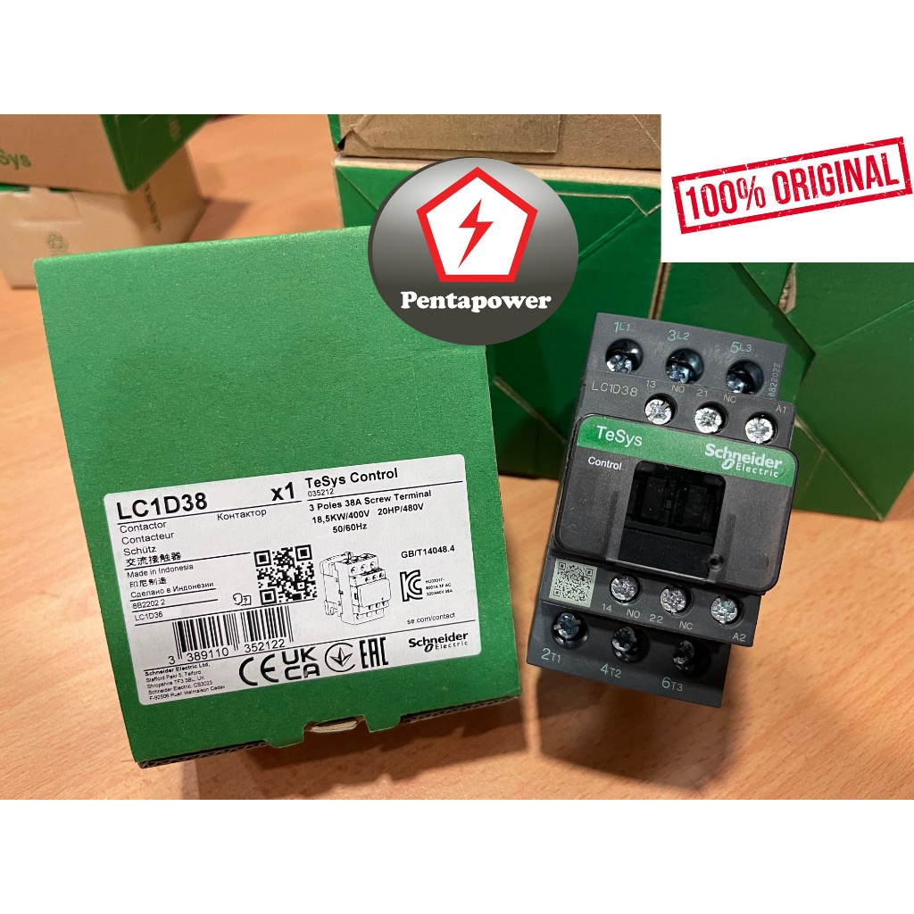 SCHNEIDER LC1D38 CONTACTOR 38AMP 3POLE (AC) LC1D38B7 LC1D38E7 LC1D38F7 ...