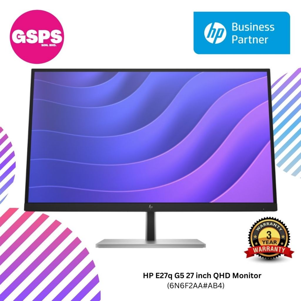 HP E27q G5 27 inch QHD Monitor (6N6F2AA#AB4) | Shopee Malaysia