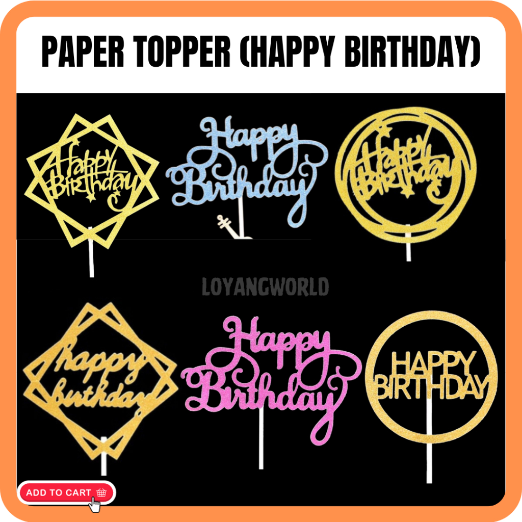 Cake Topper Paper Happy Birthday Birthday Cake Decoration Colorful ...