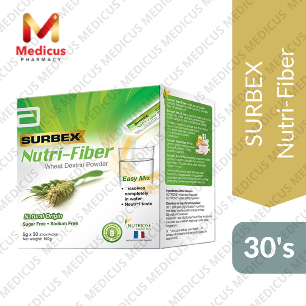 Surbex Nutri-Fiber Wheat Dextrin Powder 5GX30's (Exp: 08/2025) | Shopee Malaysia