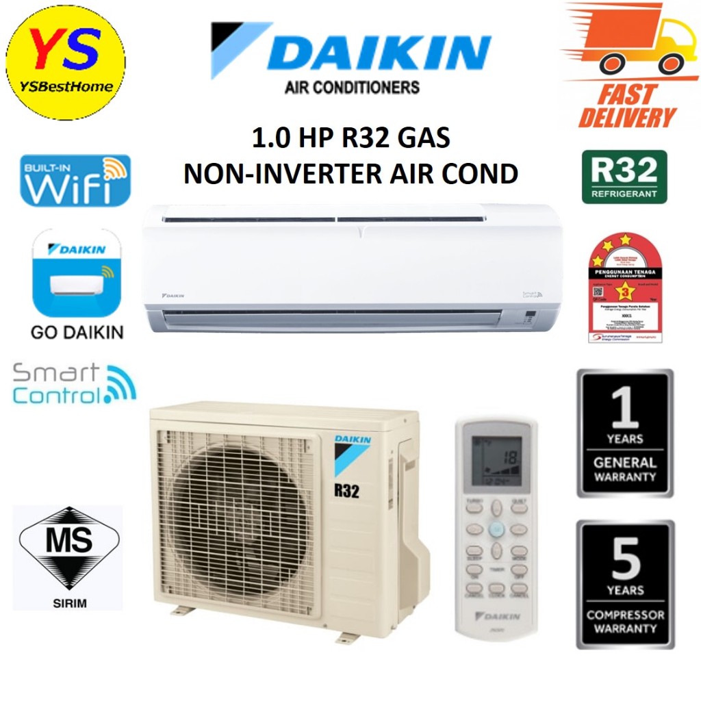 Daikin Aircond 1 0hp 1 5hp 2 0hp Ftv28pb Ftv35pb Ftv50pb Non Inverter