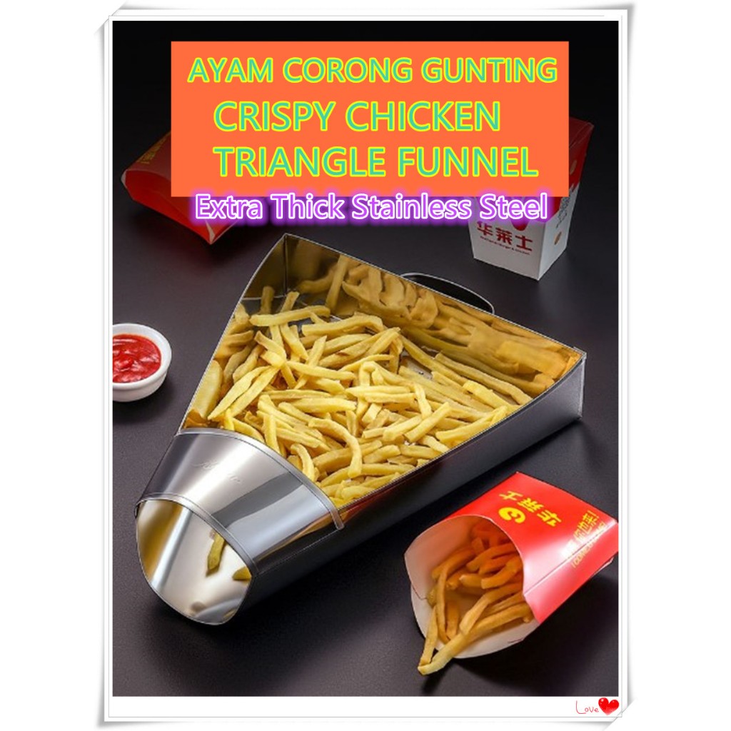 CORONG AYAM GUNTING TRIANGLE BUCKET FRIED CHICKEN FUNNEL DEEP FRYER ...