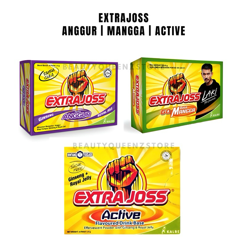 Extra Joss/Ejuss Energy Drink (Active/Anggur/Mangga) 6 Sachet | Shopee ...