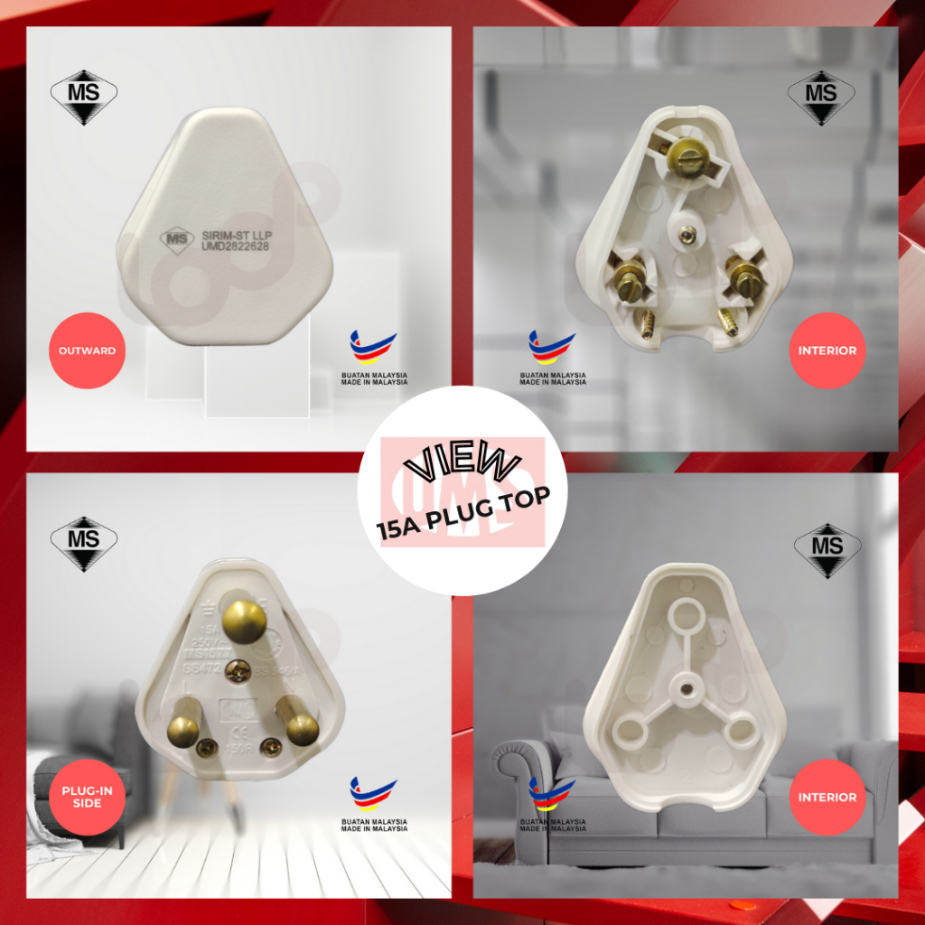 UMS PLUG TOP 13A / 15A PLUG TOP / 13A BAKELITE PLUG TOP / 3 PIN PLUG ...