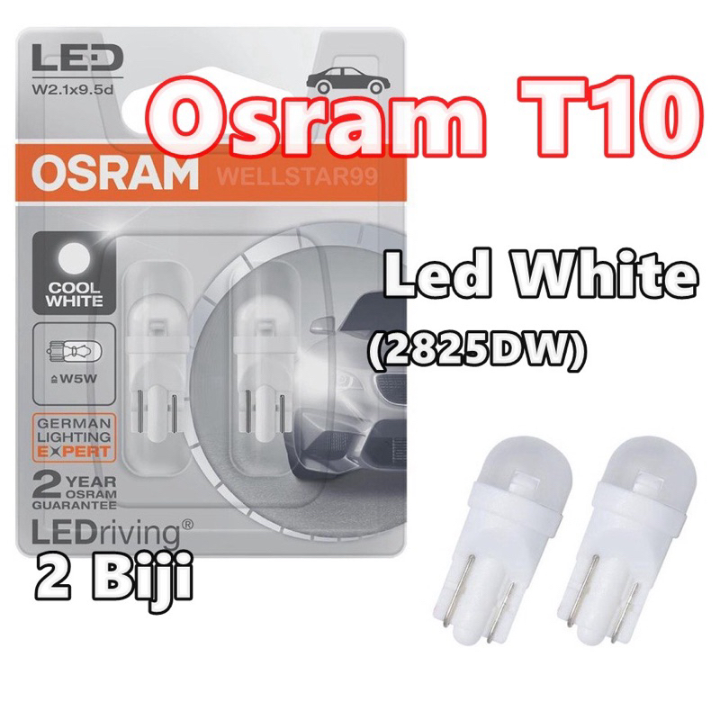 (DI11)OSRAM T10 LED BULB 12V W5W W2.1x9.5d 2825DW3.1 COOL WHITE MENTOL METER POSITION LIGHT ...
