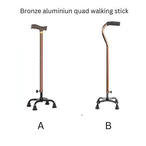 Bronze aluminium quad walking stick / very stable four leg walking ...