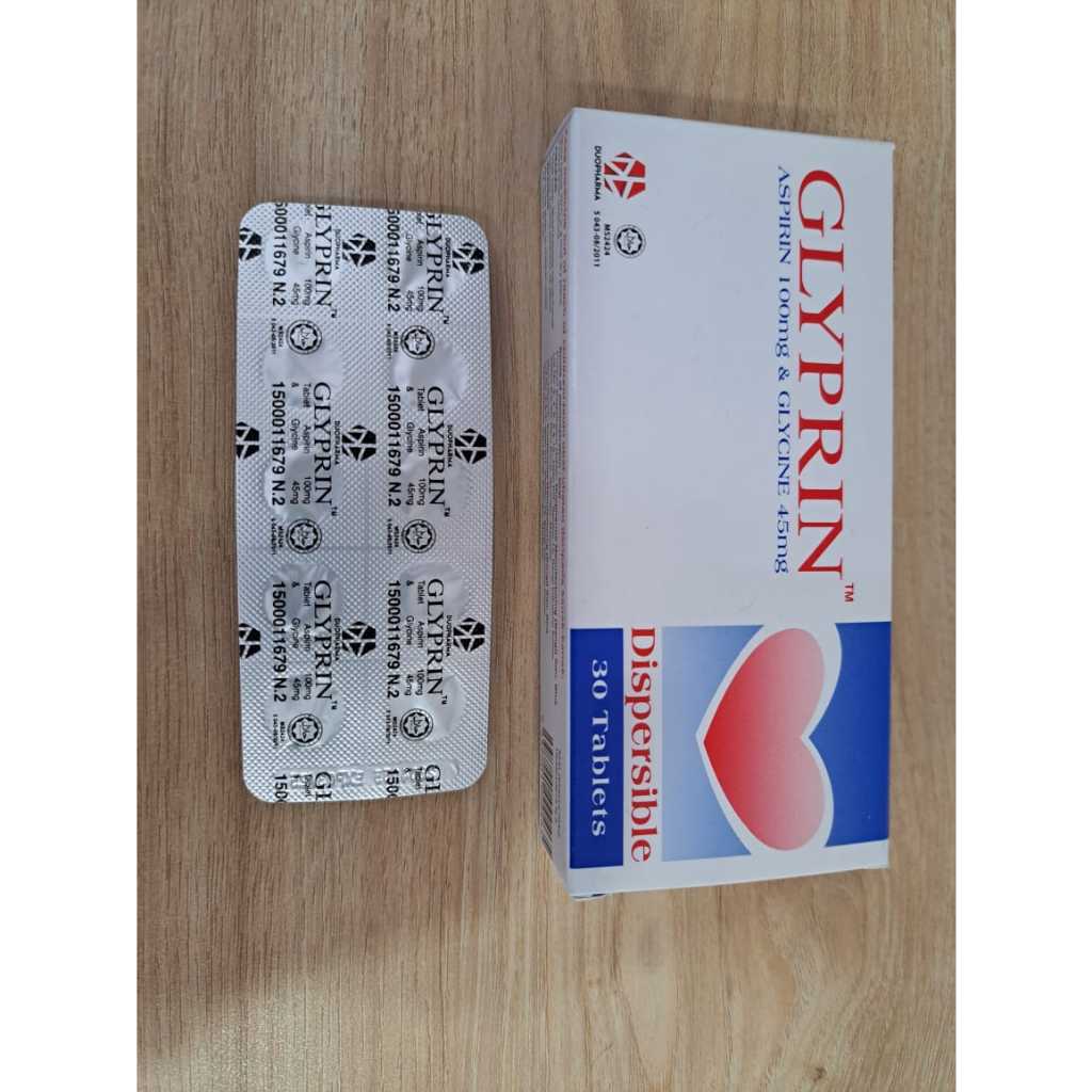 GLYPRIN (Aspirin 100mg Glycine 45mg) DISPERSIBLE TABLET (1 BOX x 30 ...