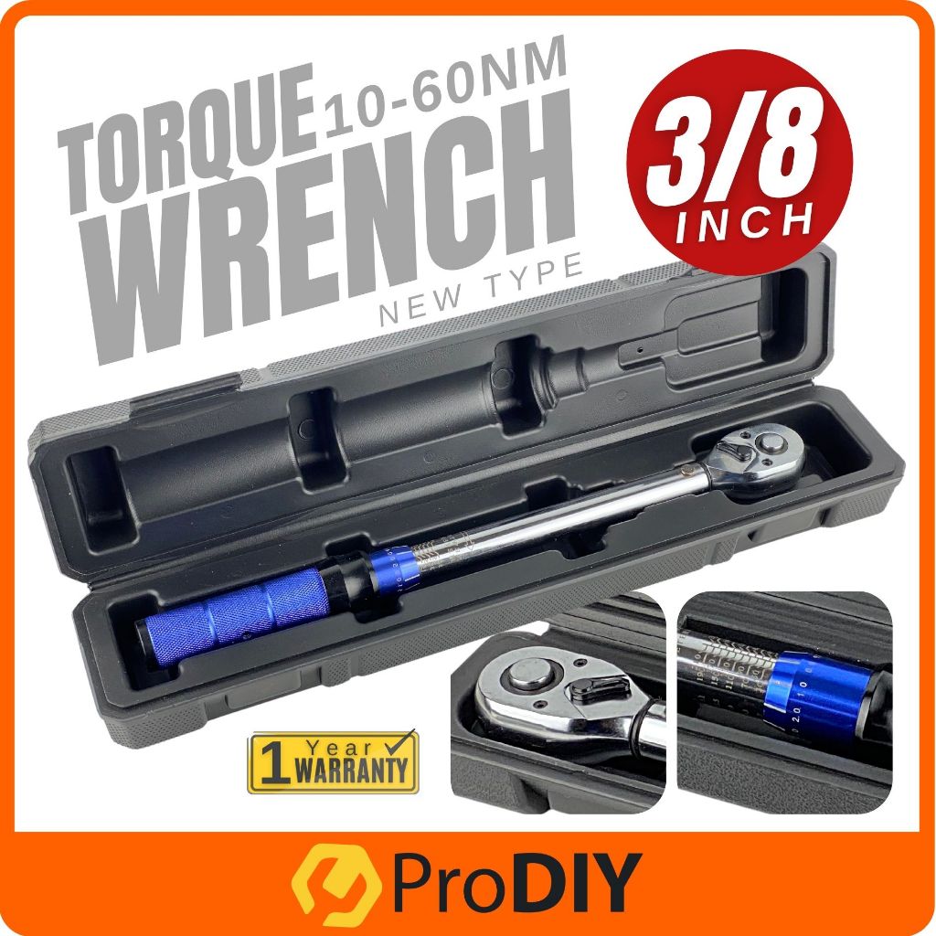 3/8 Inch Driver Click Adjustable Micrometer Torque Wrench Spanar 10-60N.m With Hard Case ...