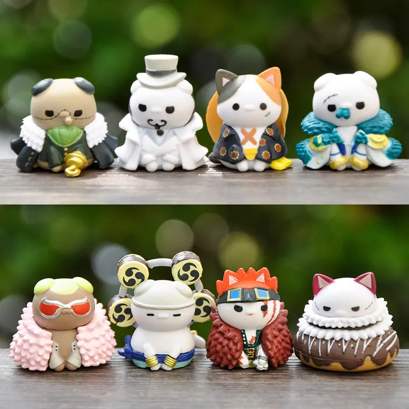 8Pcs/Set 3-4CM Mini One Piece Cat Cosplay Enel Doflamingo Lucci Anime ...