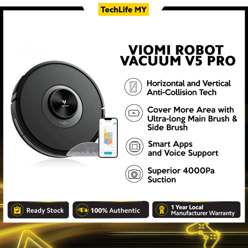 Viomi V5 Pro Robot Vacuum Cleaner | 4 Line Laser Detection | Superior ...
