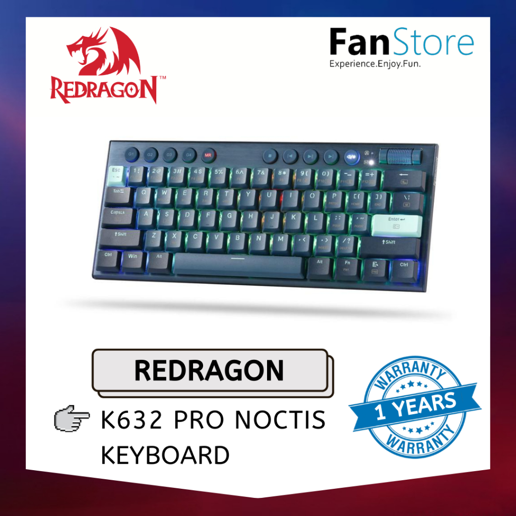FANSTORE REDRAGON K632 PRO Noctis 60% Wireless RGB Mechanical Keyboard | Shopee Malaysia