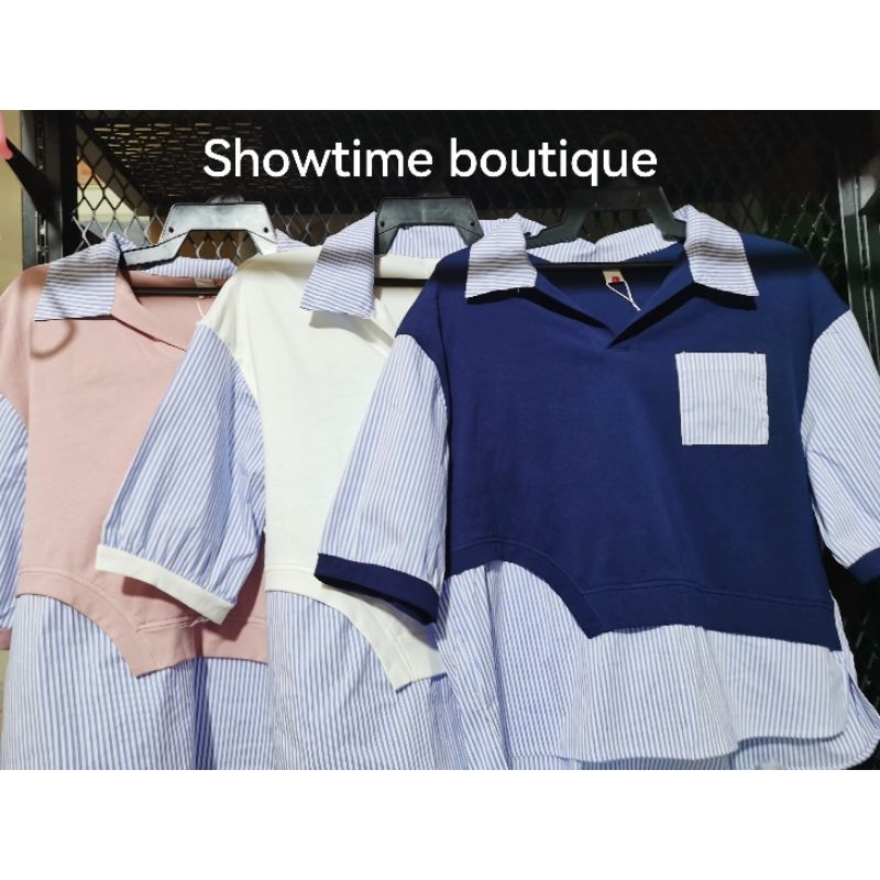 (Ready stock) Good quality blouse with strip design | Shopee Malaysia