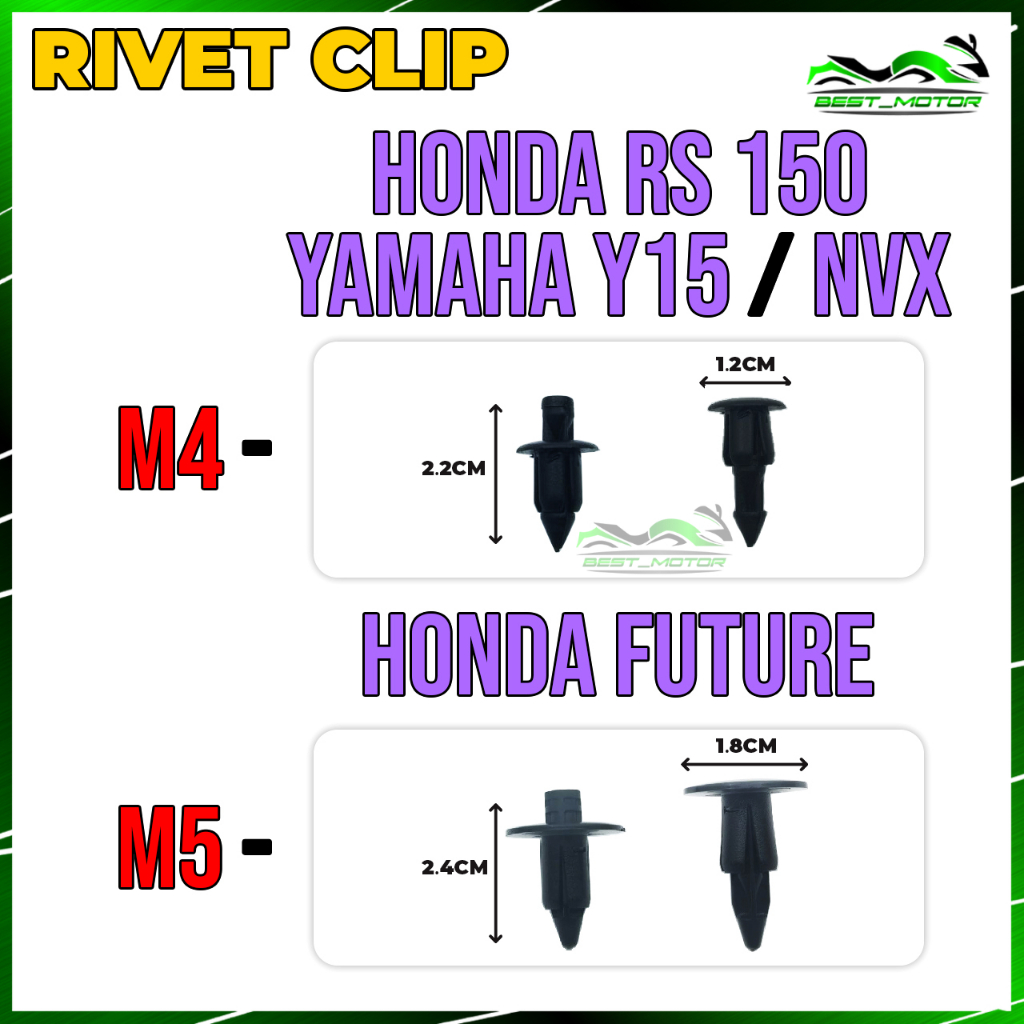 Rivet Body Clip Cover Set ORIGINAL YAMAHA Y15 Y16 NVX XMAX HONDA RS150 ...