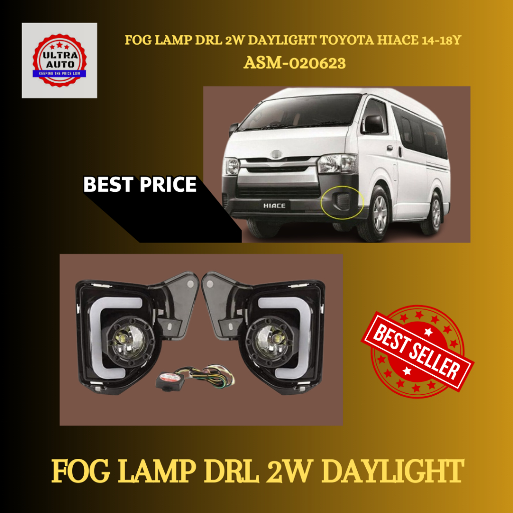 TOYOTA HIACE 2014~2019 DRL OEM FOG LAMP LIGHT FOGLAMP CCFL DAYLIGHT ...