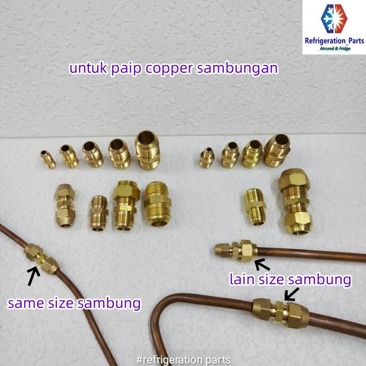CZ sambungan & penukar tembaga paip 铜管连接头 转换头 copper flare nut union ...